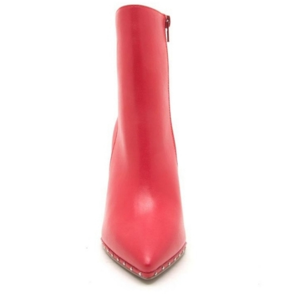 Shoes | Red Platform Studded Bootie | Poshmark